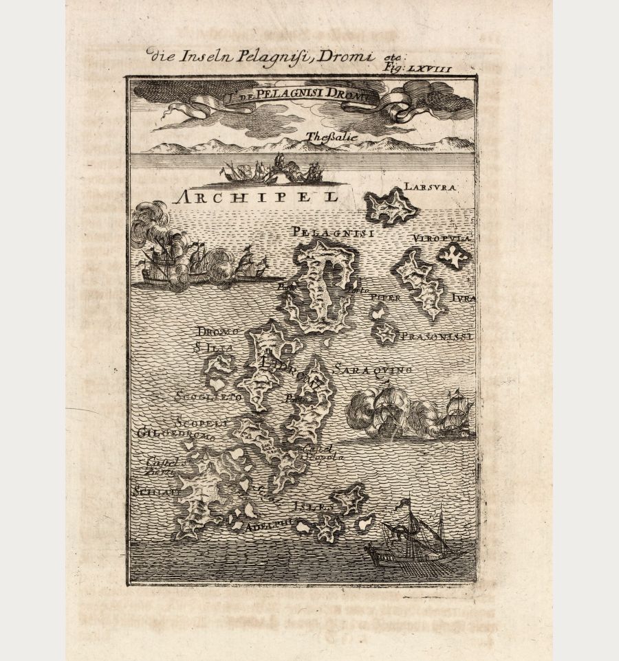 Mallet: Die Inseln Pelagnisi, Dromi, I. de, Greece, Pelagnisi, Dromo, 1686