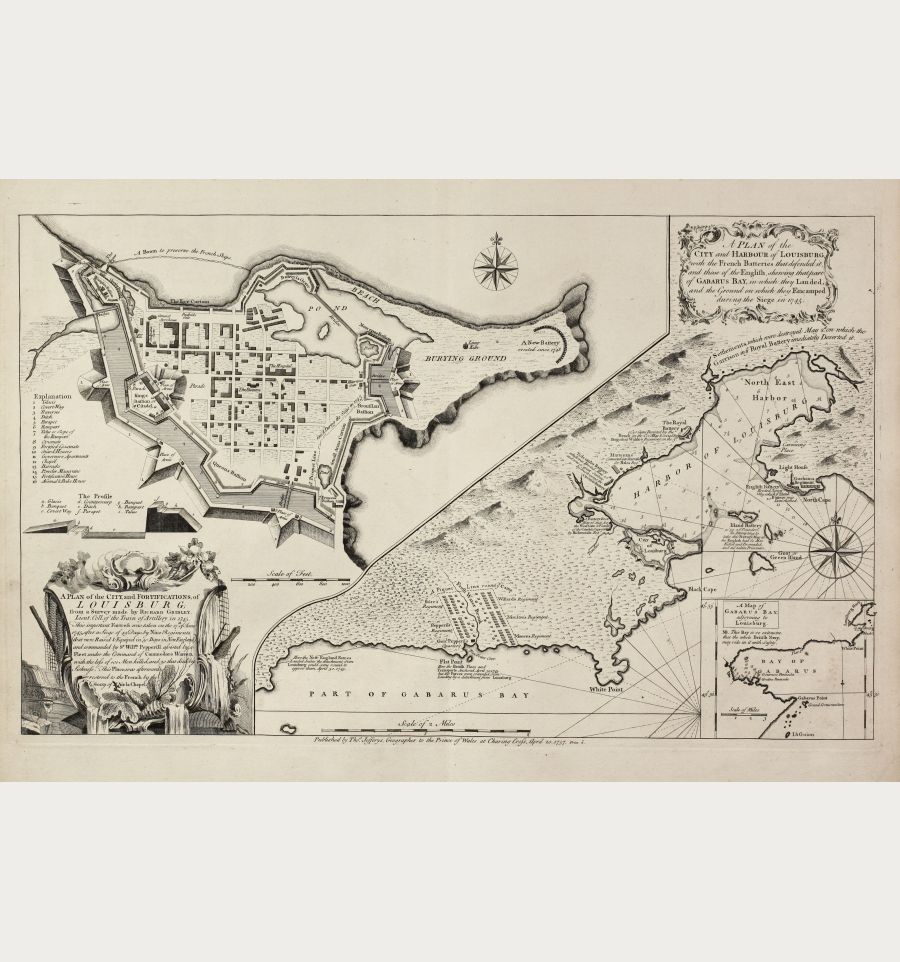 Jefferys: A Plan of the City, and Fortifications, Nordamerika, Kanada, 1757
