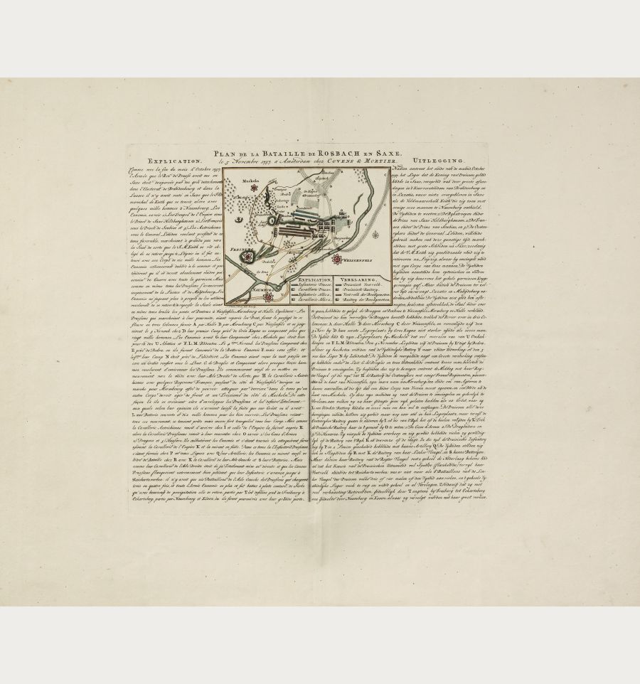 Covens and Mortier: Plan de la Bataille de Rosbach en Saxe, Germany ...