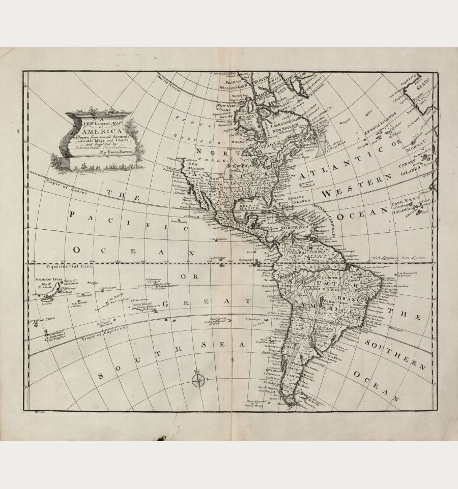 Bowen: A New General Map of America, America Continent, 1747